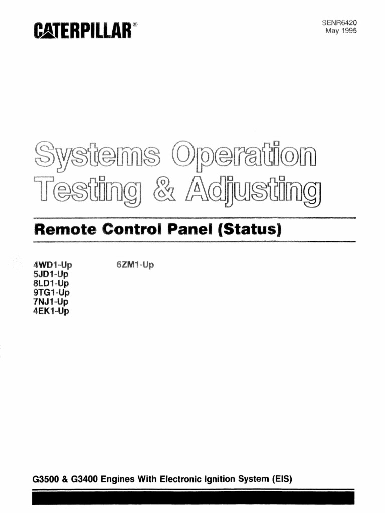System Operation Testing and Adjusting - Remote Control Panel | PDF