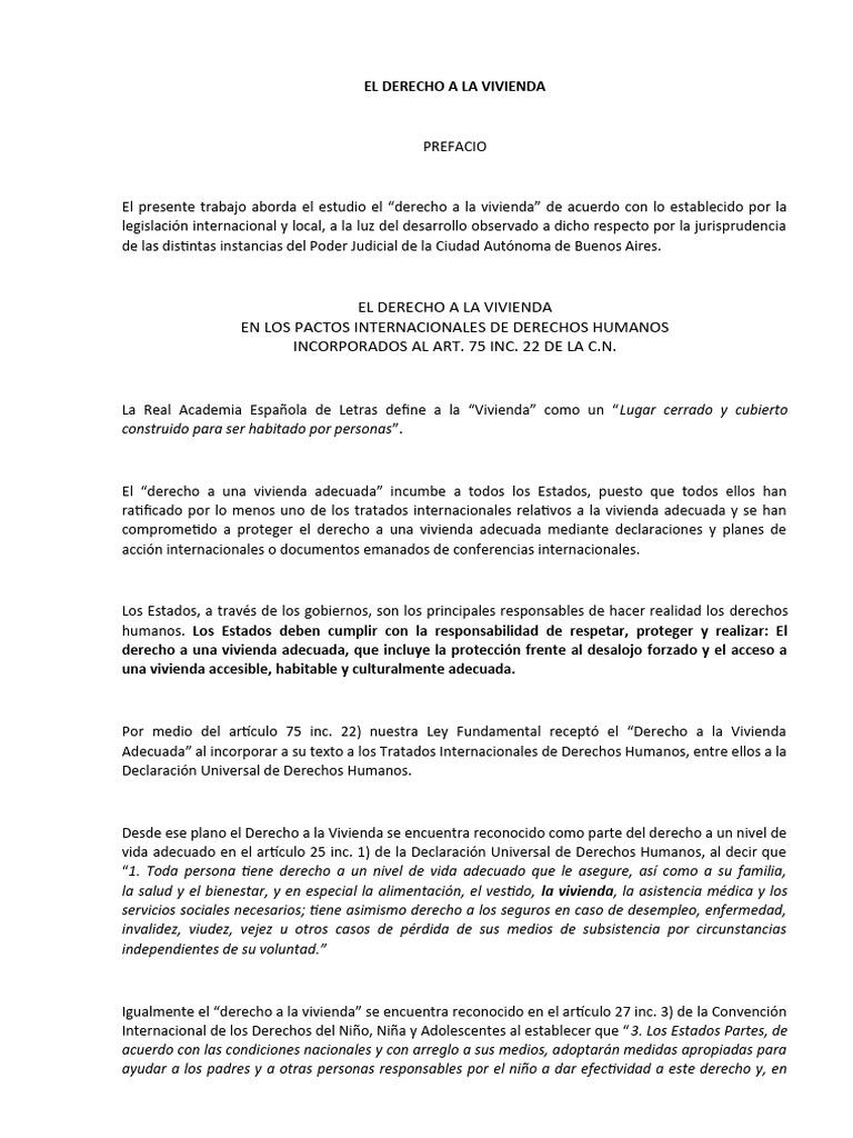 Derecho A La Vivienda | PDF | Derecho a la vivienda | Justicia