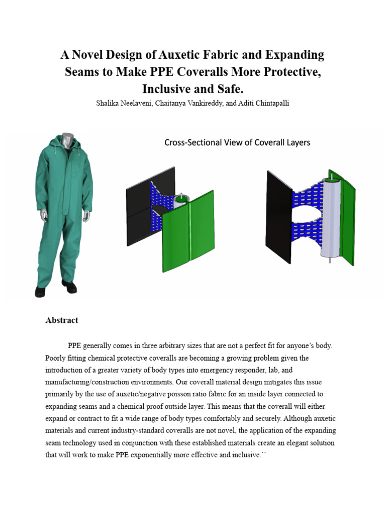 A Novel Design of Auxetic Fabric and Expanding Seams To Make Ppe ...