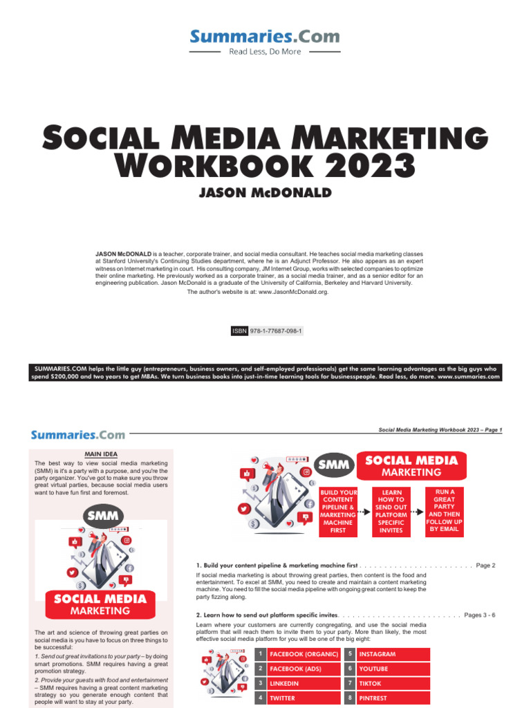 Social Media Marketing Workbook 2023 | PDF | Social Media Marketing | Popular Culture & Media ...