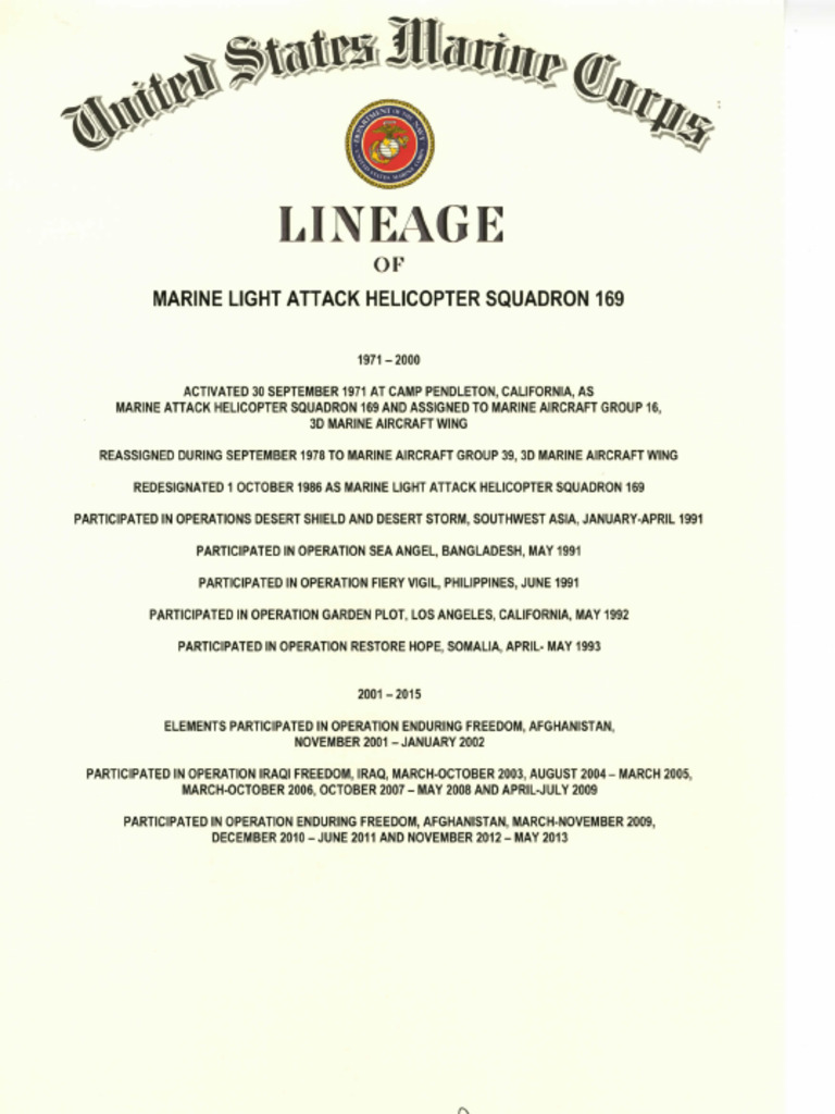 Marine Light Attack Helicopter Squadron 169 | PDF