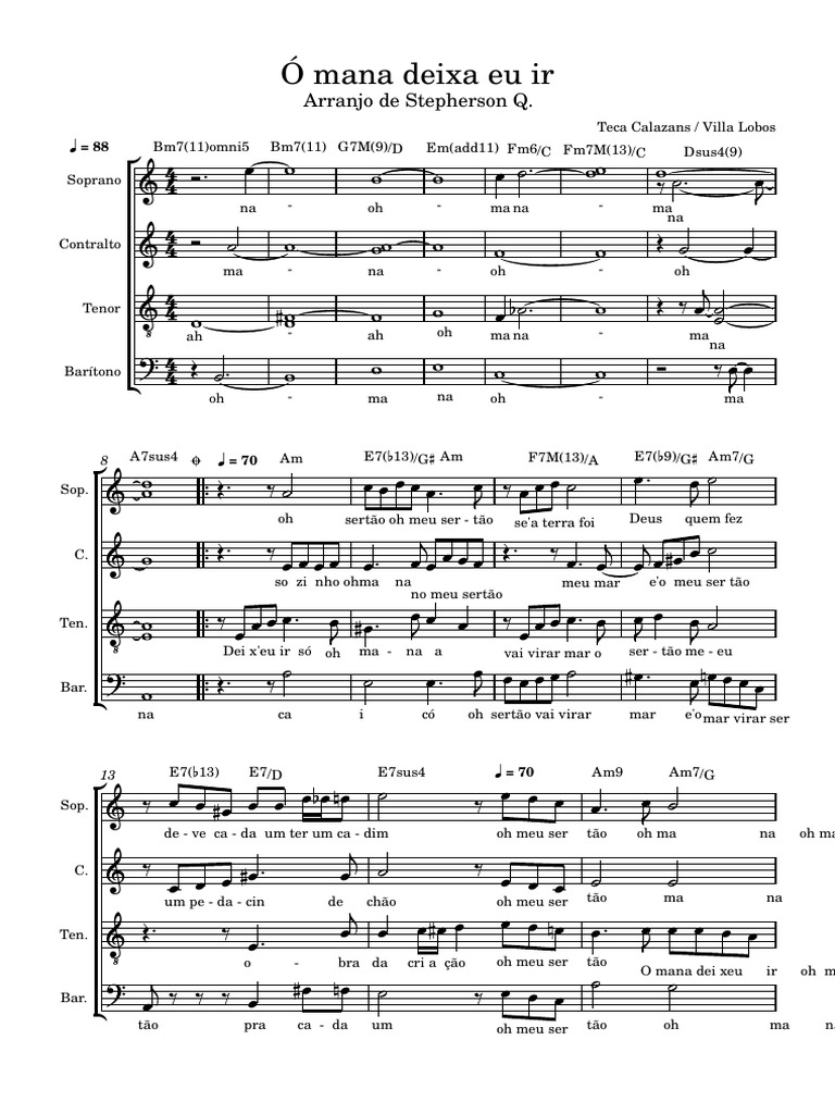 Arranjo de "Deixa Eu Ir" | PDF | Pitch (música) | Música à capela