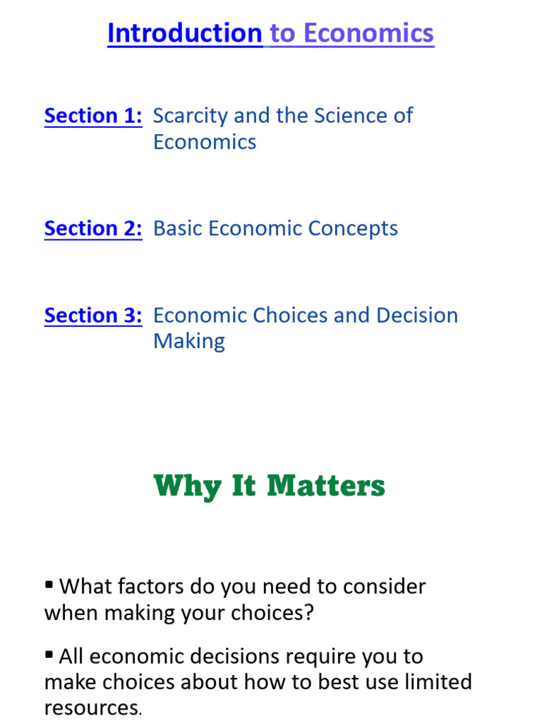 Introduction To Economics | PDF | Factors Of Production | Economics