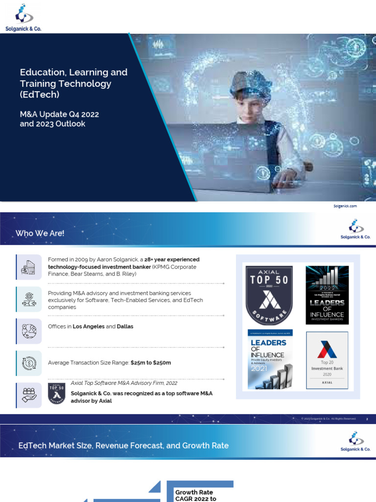 EdTech M&A Update Q4 2022 Insights | PDF | Mergers And Acquisitions | Venture Capital