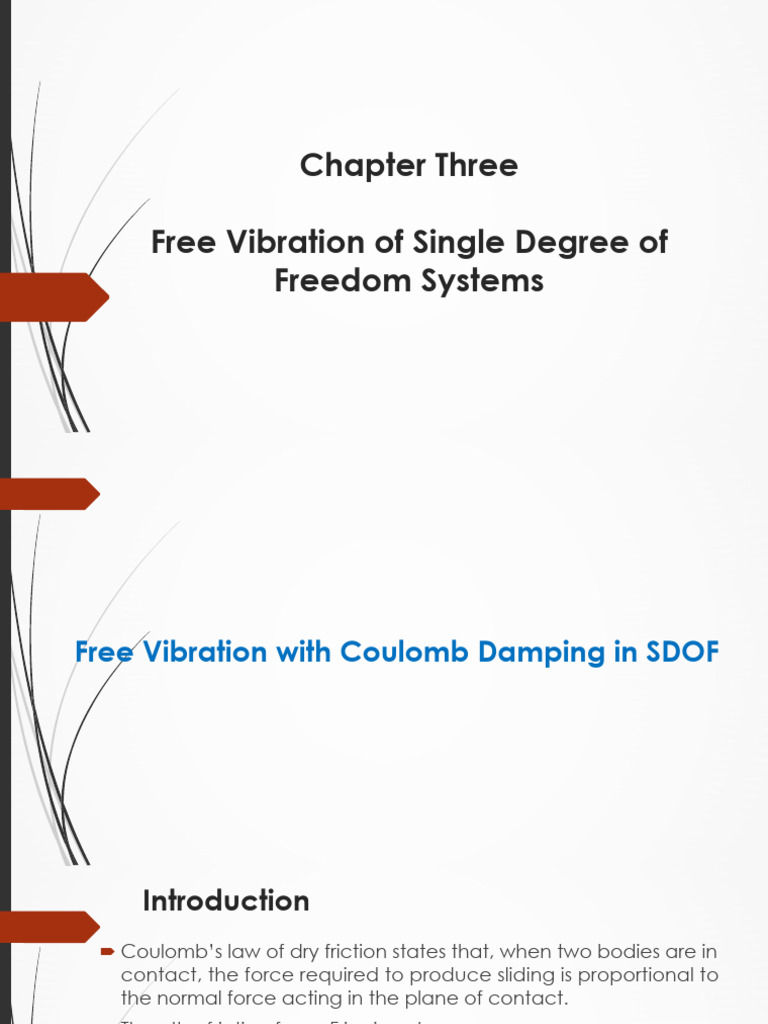 CH 03c, Coulomb Damping in Free Vibration of SDOF | PDF | Damping | Oscillation