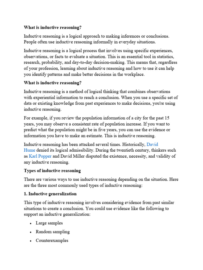 Inductive Reasoning Deductive Reasoning Download Free Pdf