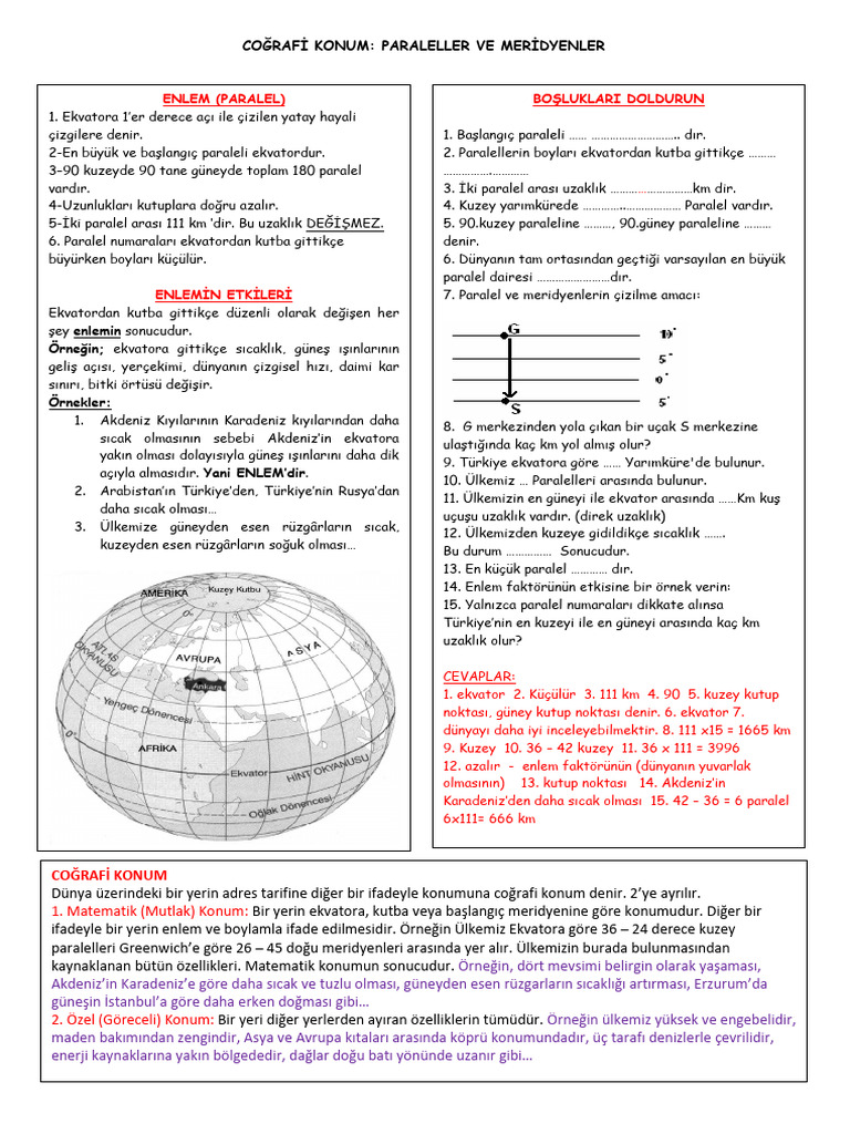 Cografi Konum Paralel Meridyen | PDF