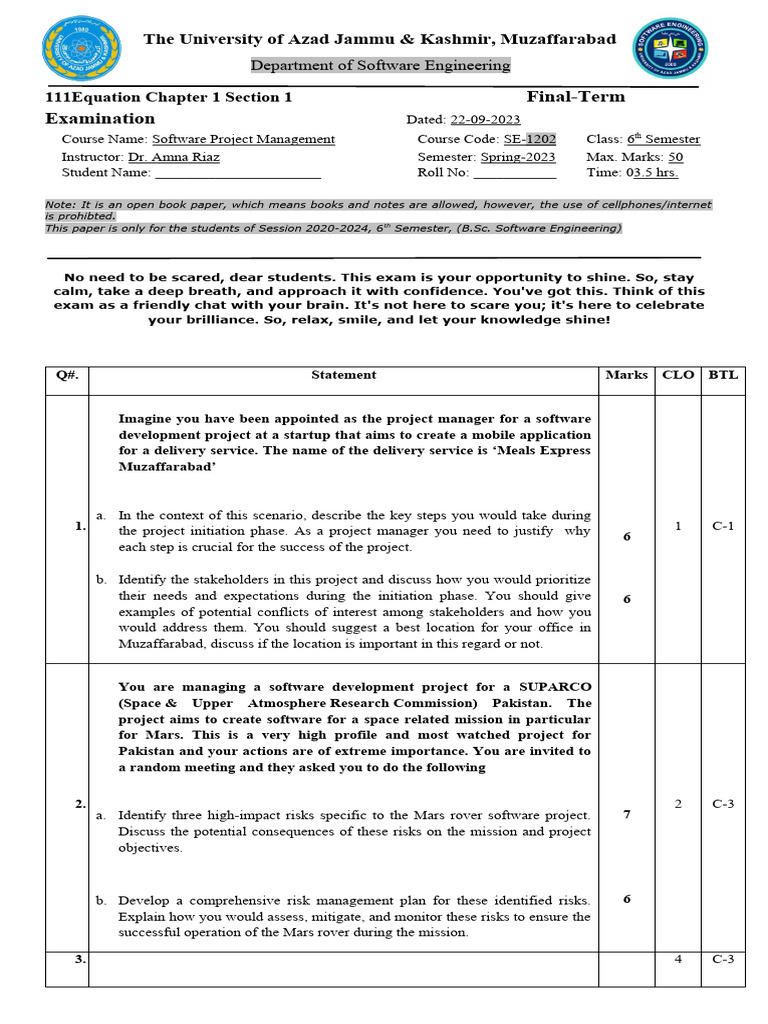 Terminal_Paper_SPM | PDF | Agile Software Development | Risk