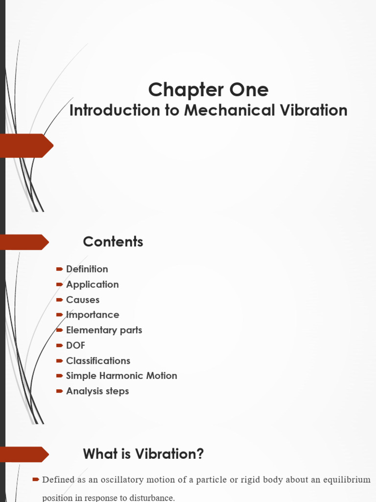 CH 01, Introduction To Mechanical Vibrations | PDF | Oscillation | Damping
