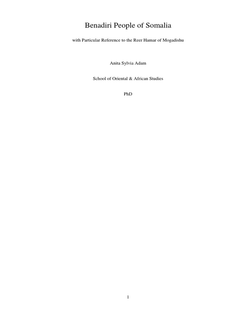 Benadiri People of Somalia | PDF | Swahili Language | Somalia