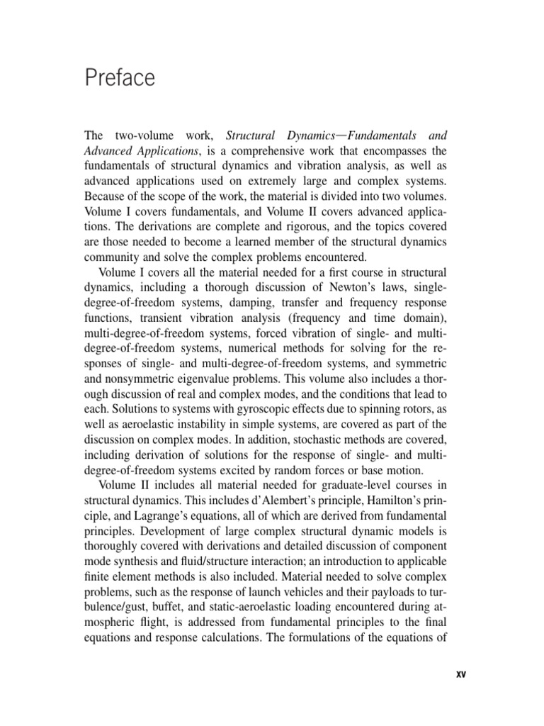 Preface - 2020 - Structural Dynamics Fundamentals and Advanced Applications | PDF | Statistics ...