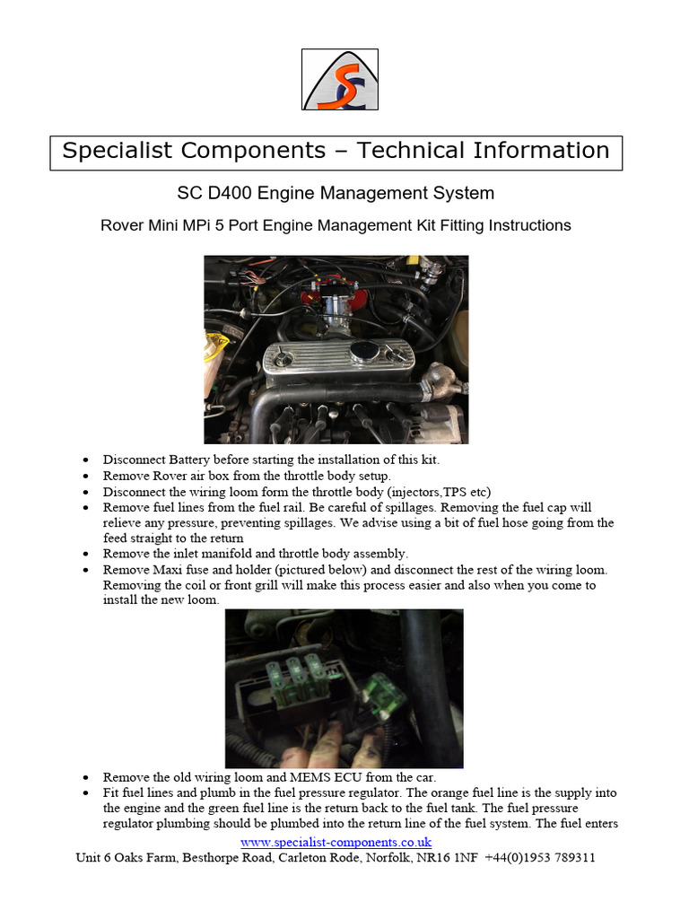 MPI 5 Port Kit Fitting Instructions Aug 2020 | PDF | Throttle | Fuel ...