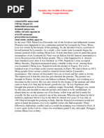 Mona Lisa Reading Comprehension Quiz | PDF | Paintings