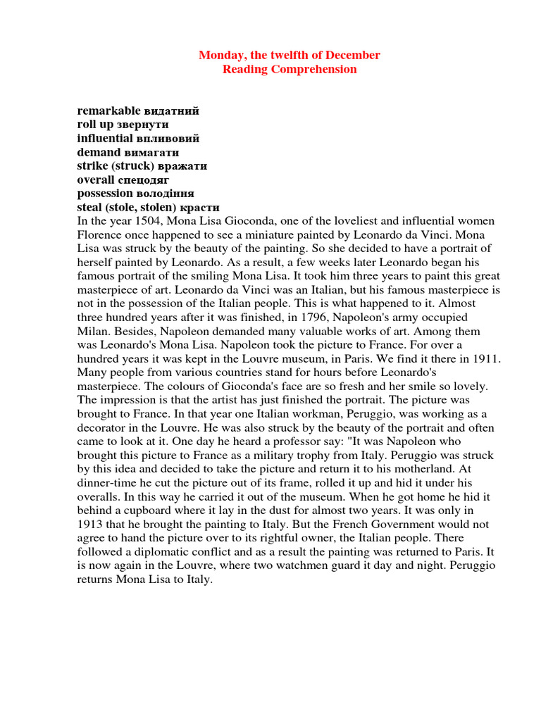 Reading Mona Lisa | PDF | Leonardo Da Vinci | Paintings