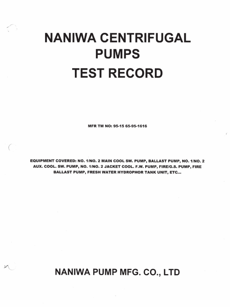 Naniwa Centrifugal Pumps | PDF