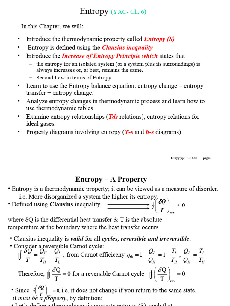 entropy | PDF | Entropy | Second Law Of Thermodynamics
