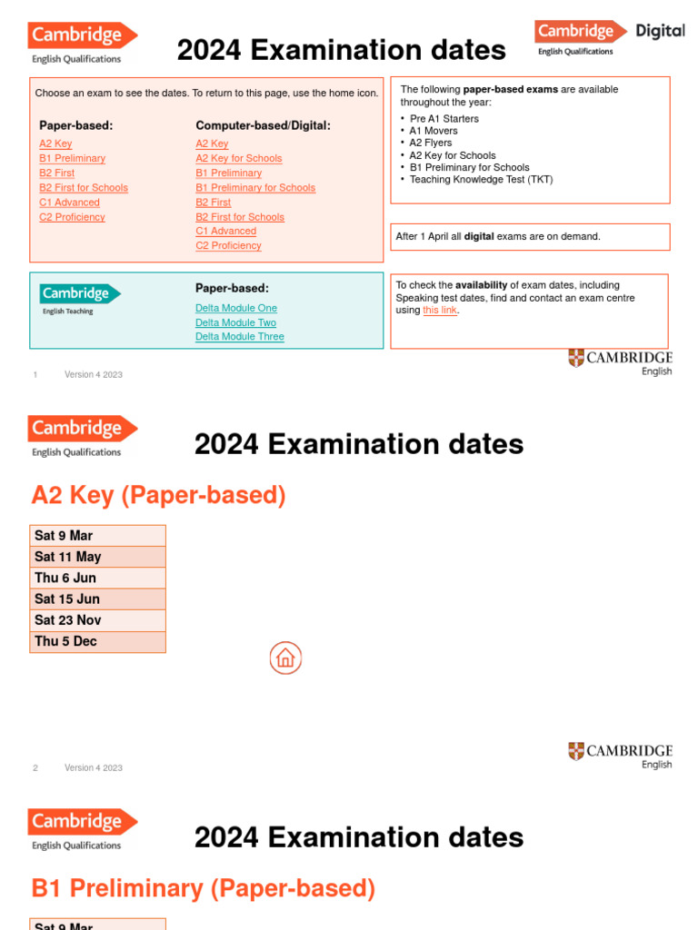 Exam Day Flyer 2024 | PDF | Cambridge | Language Education