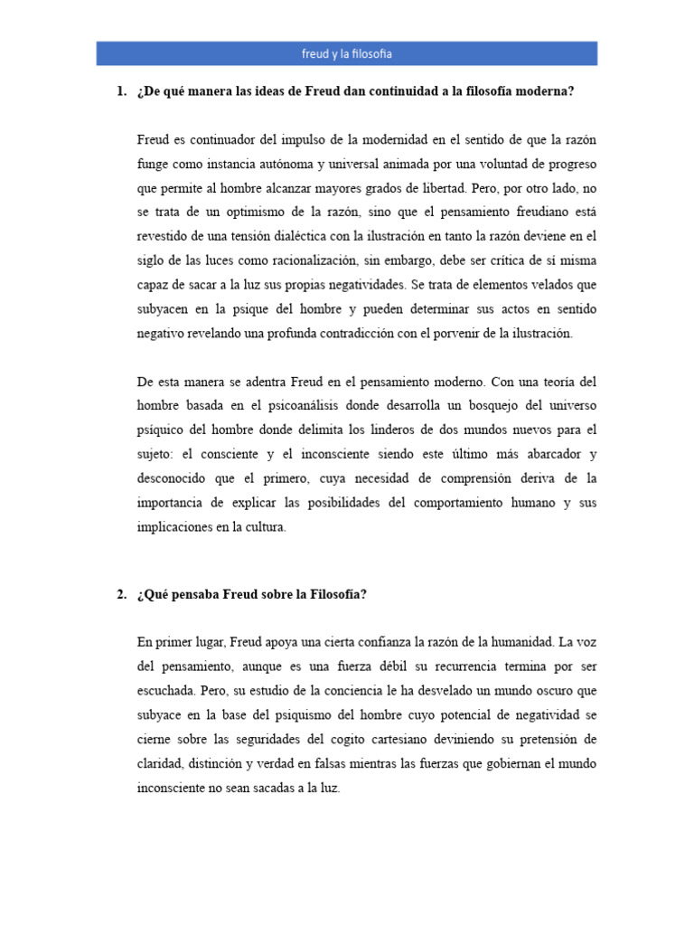 Freud y la Filosofía Moderna | PDF | Psicoanálisis | Sigmund Freud