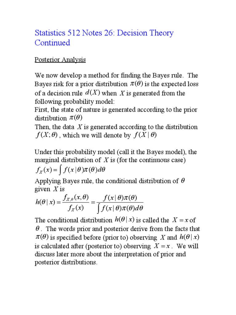 Bayes Rule and Posterior Risk Analysis | PDF | Applied Mathematics ...