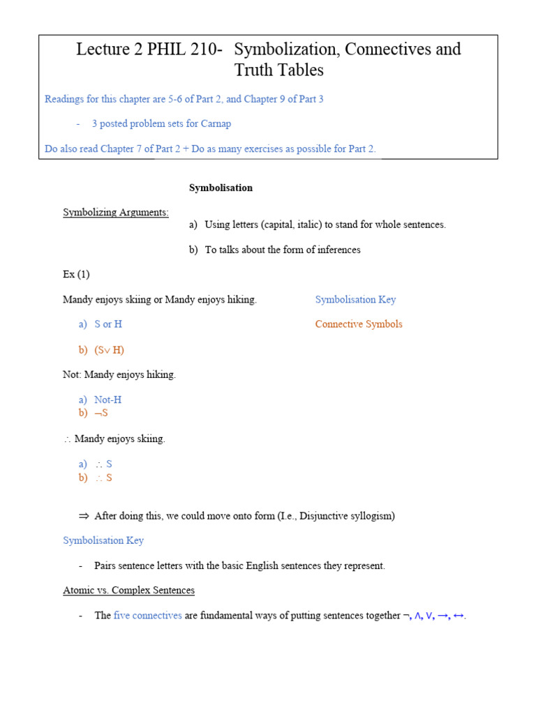 Lecture 2 Notes From Slides Pdf If And Only If Syntax 6104