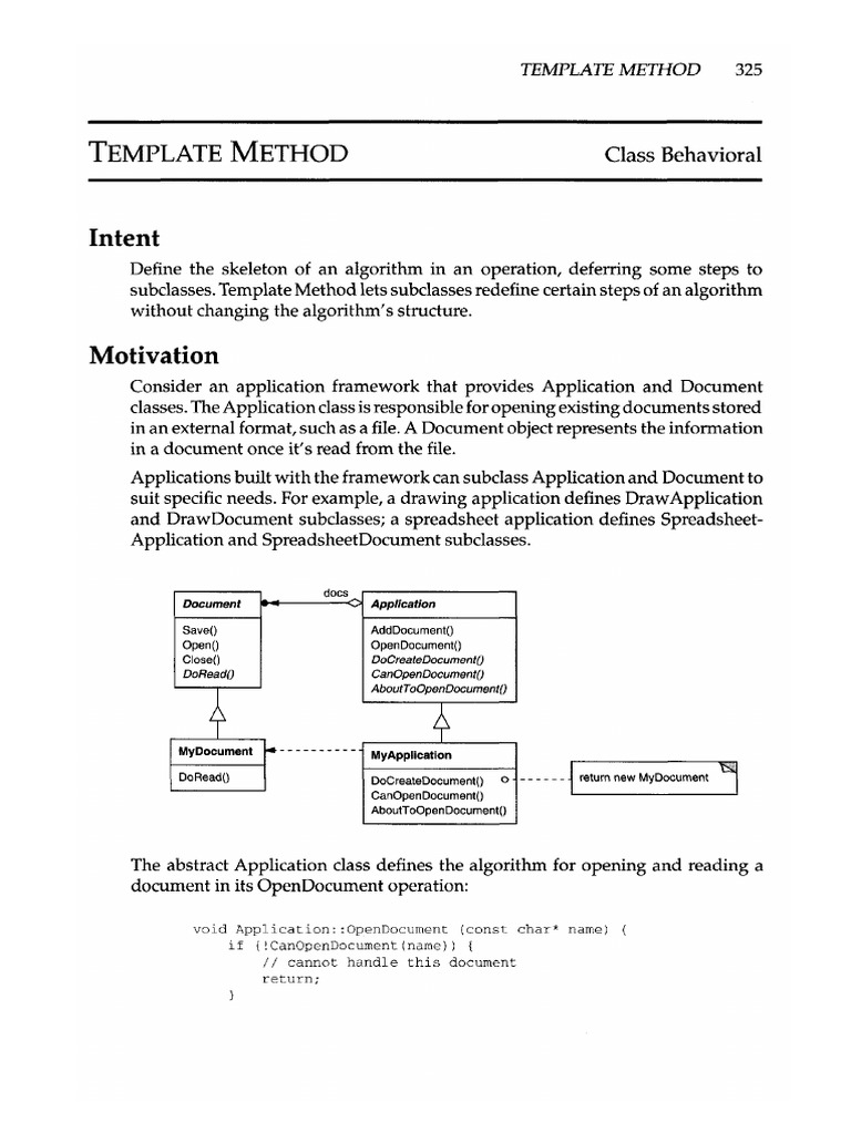 template method | PDF | Inheritance (Object Oriented Programming) | Method (Computer Programming)