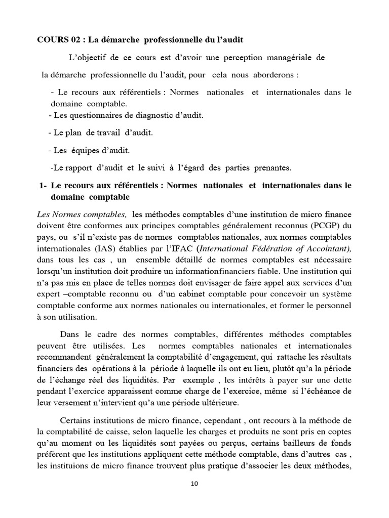 Cours 02 Audit Pdf Audit Comptabilité