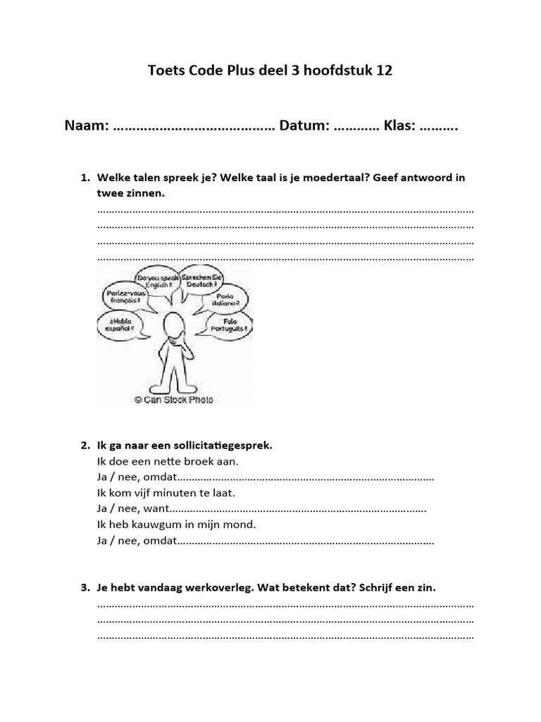 Toets Code Plus 3 H 12 | PDF