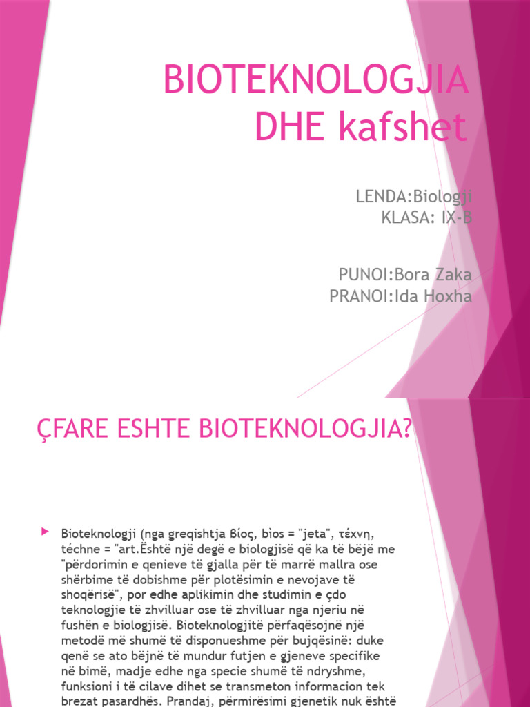 BIOTEKNOLOGJIA DHE KAFSHET B | PDF