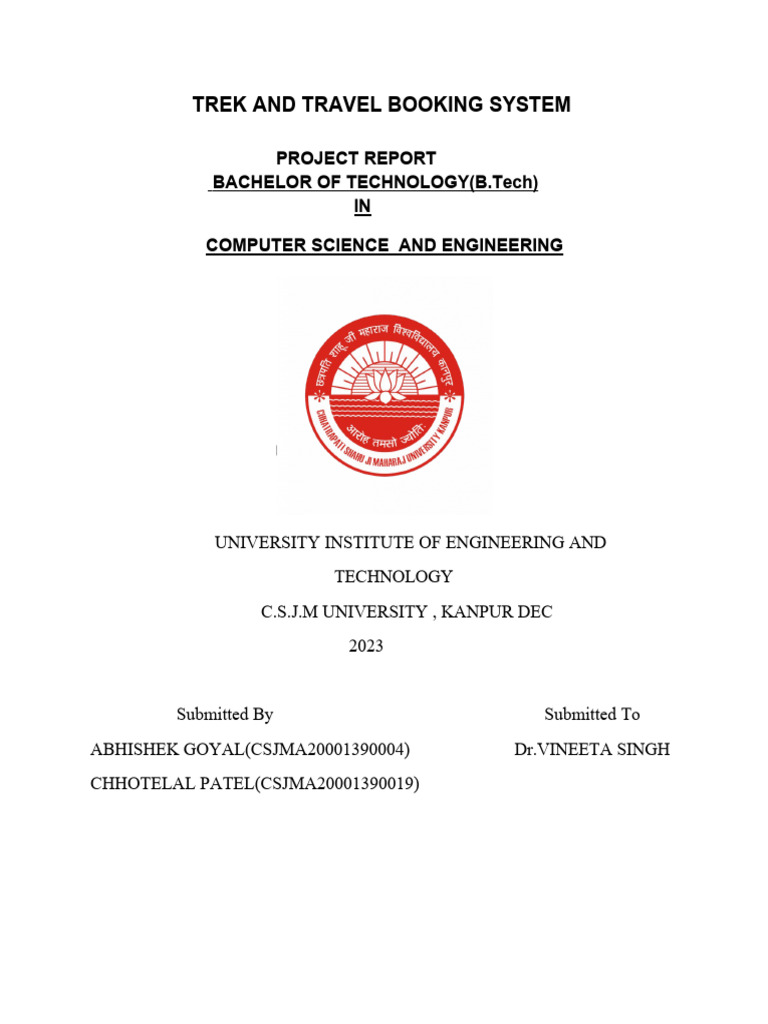 BTP Report Trek and Trvel | PDF | Databases | User (Computing)