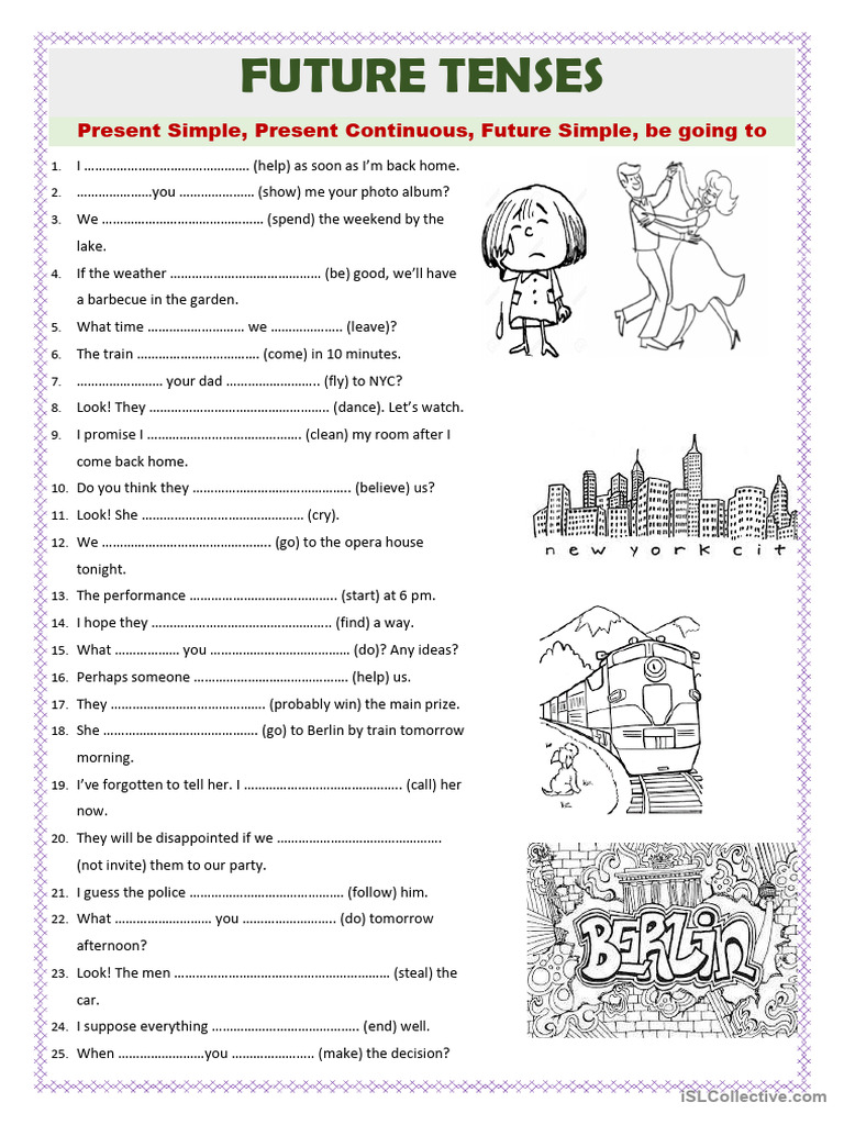 Future Tenses Practice Exercises | PDF | Games & Activities