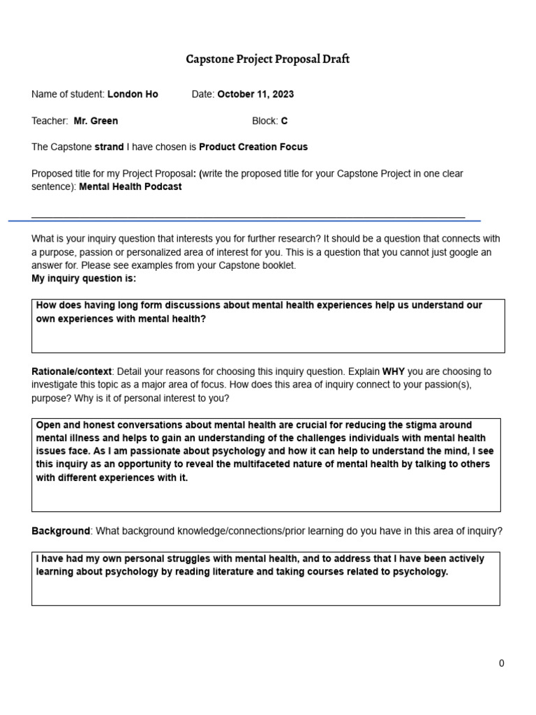 Proposal | PDF | Mental Health | Mental Disorder
