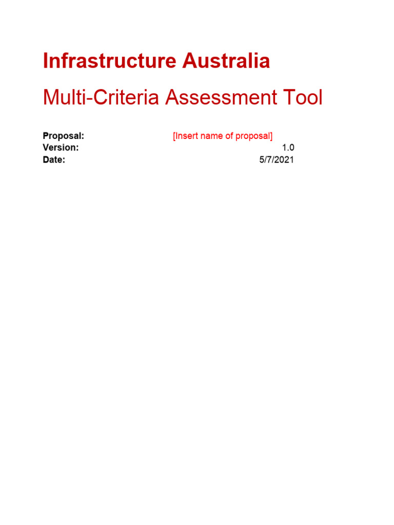 Assessment Framework 2021 Multi Criteria Analysis Template | PDF ... Assessment Framework 2021 Multi Criteria Analysis Template | PDF ...