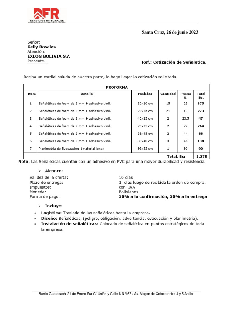 Señaleticas - Exlog Bolivia | PDF Señaleticas - Exlog Bolivia | PDF