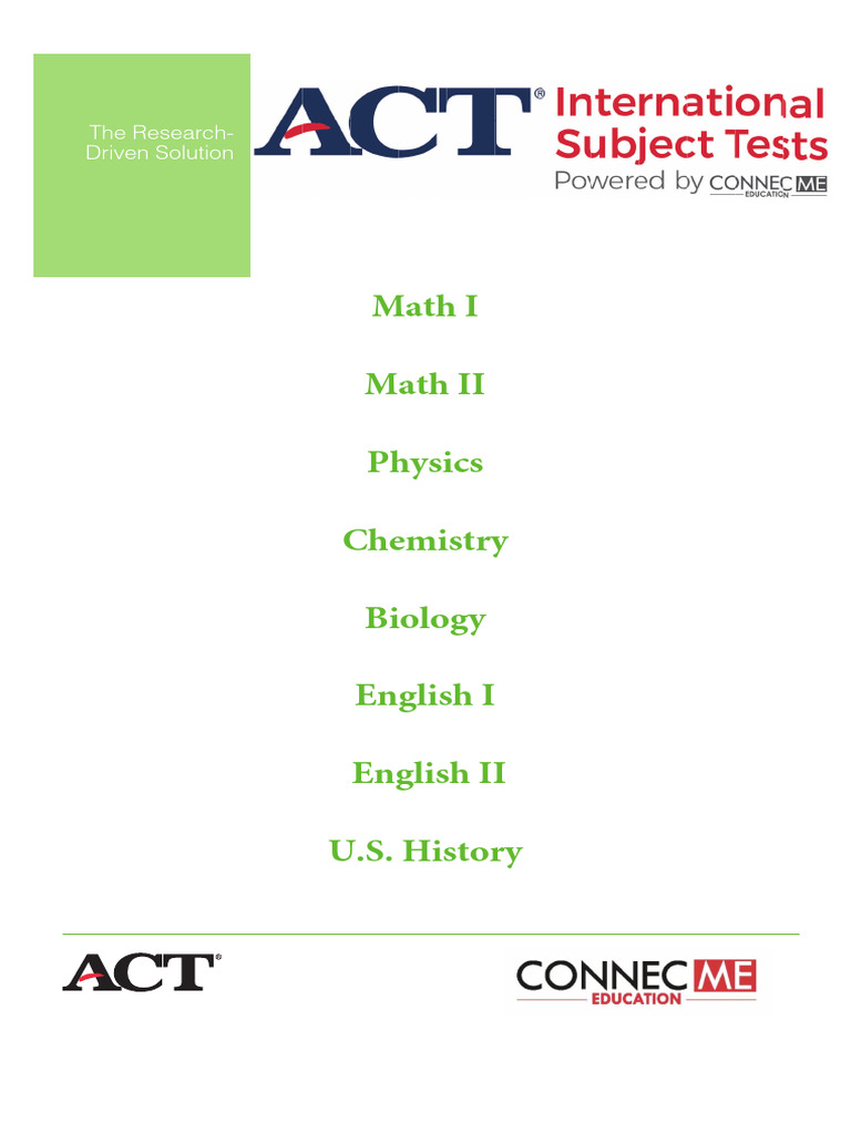 ACT Subject Tests Standards | PDF | Trigonometric Functions | Equations