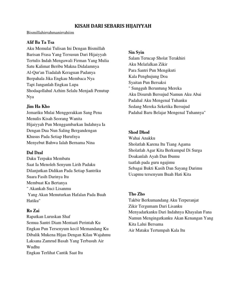 Kisah Dari Sebaris Hijaiyyah | PDF | Puisi