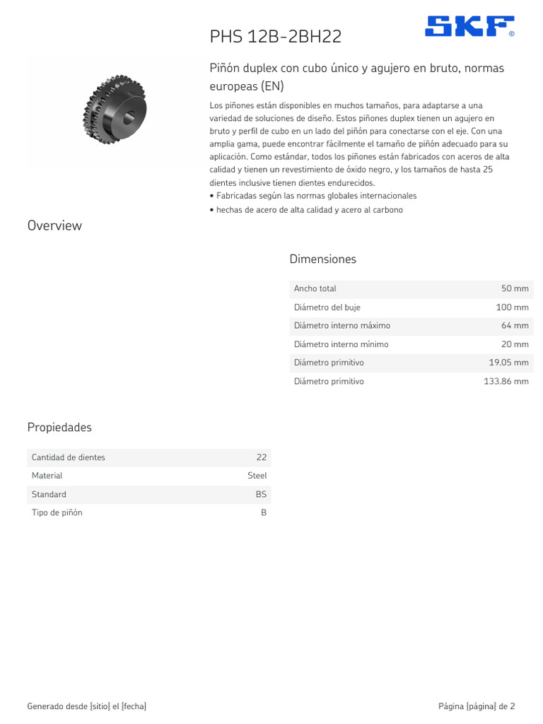 SKF PHS 12B-2BH22 specification | PDF | Red mundial | Internet y web