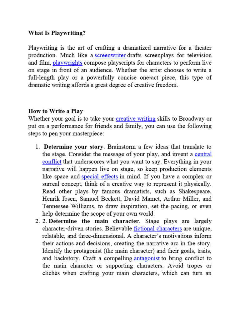 What Is Playwriting | PDF | Playwright | Play (Theatre)