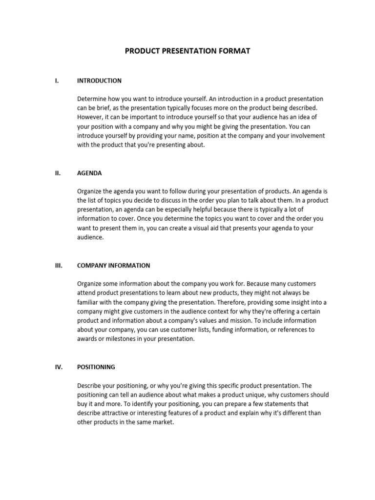 Product Presentation Pdf Information Human Communication