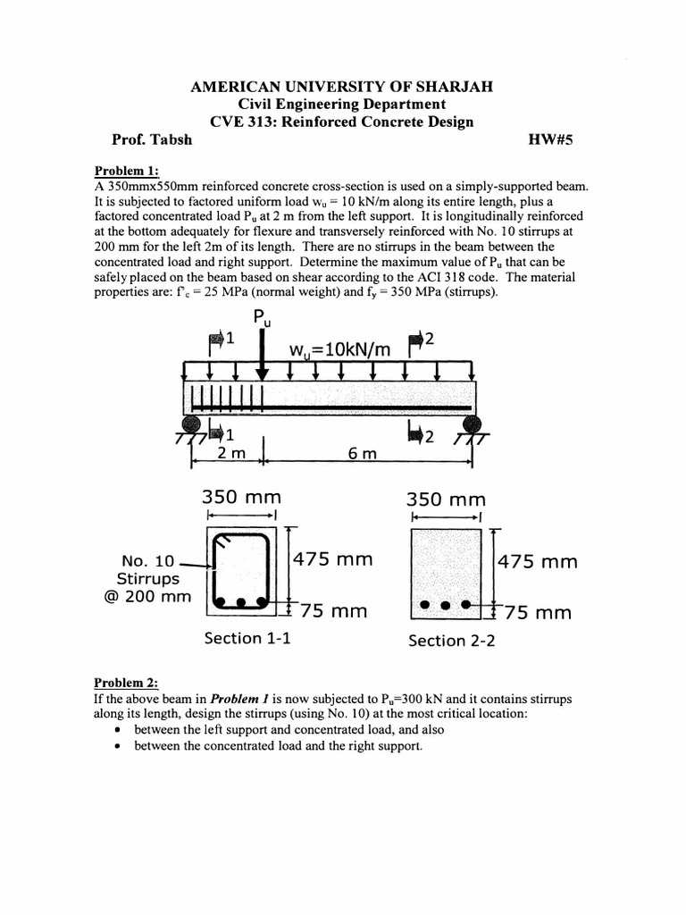 HW5-solution | PDF | Reinforced Concrete | Engineering
