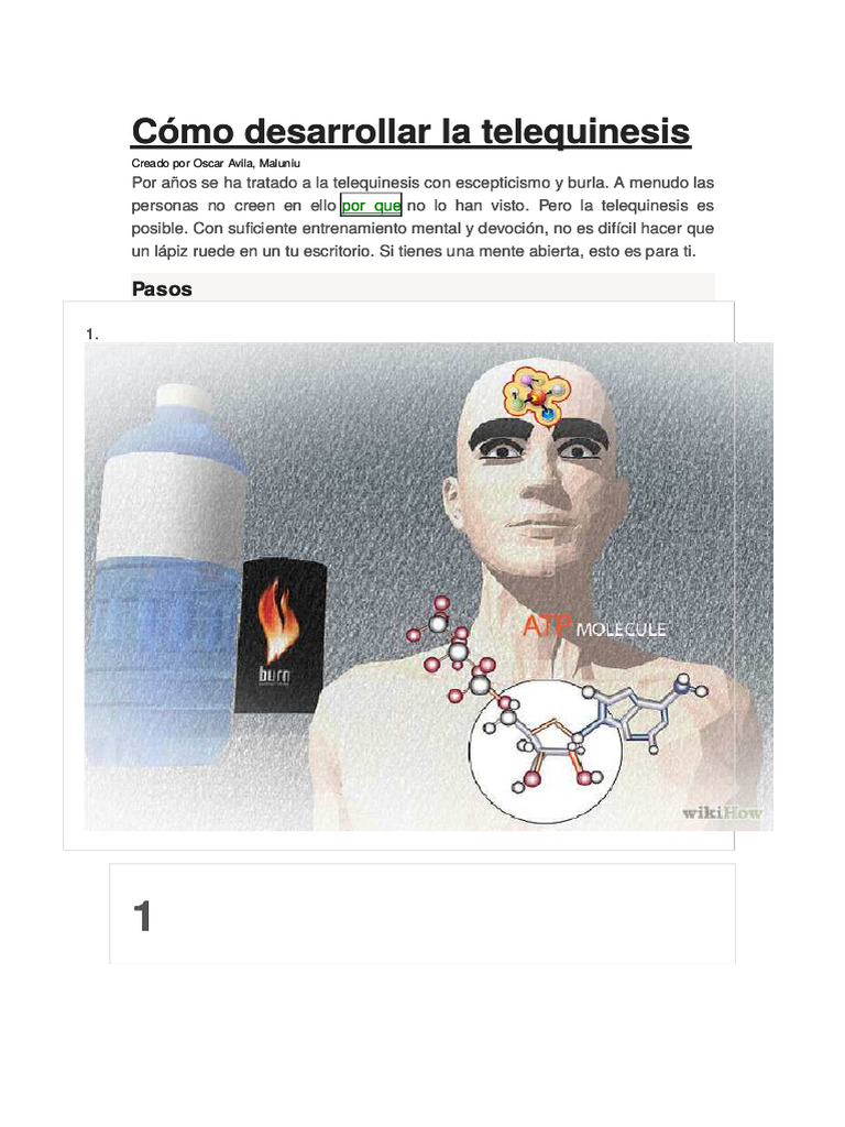 Cómo desarrollar la telequinesis | PDF | Ciencias fisicas | Cantidades ...