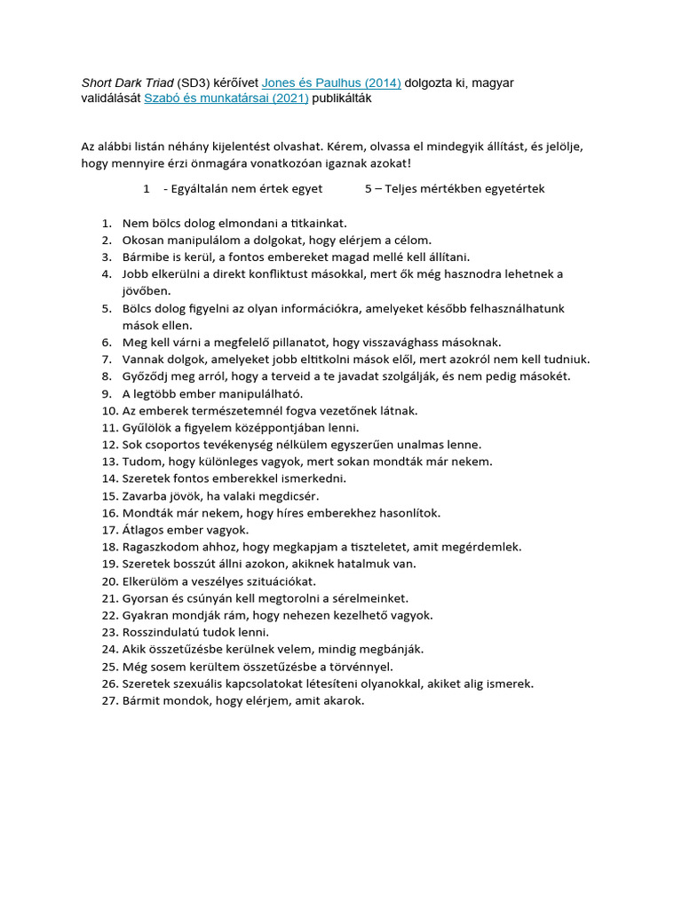 Short-Dark-Triad-1 | PDF