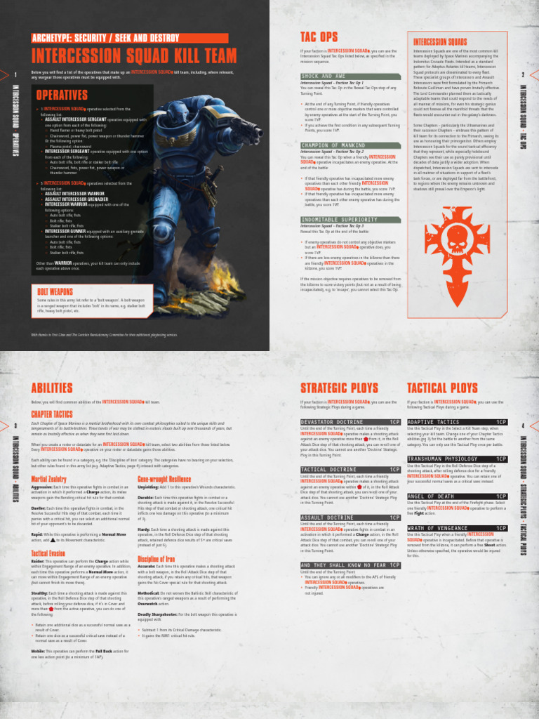 Assault Intercessor Kill Team Guide | PDF | Military | Military Science