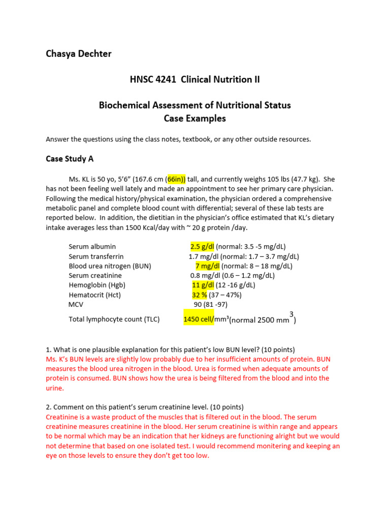 Biochemical Assessment in Clinical Nutrition | PDF | Blood | Blood Plasma