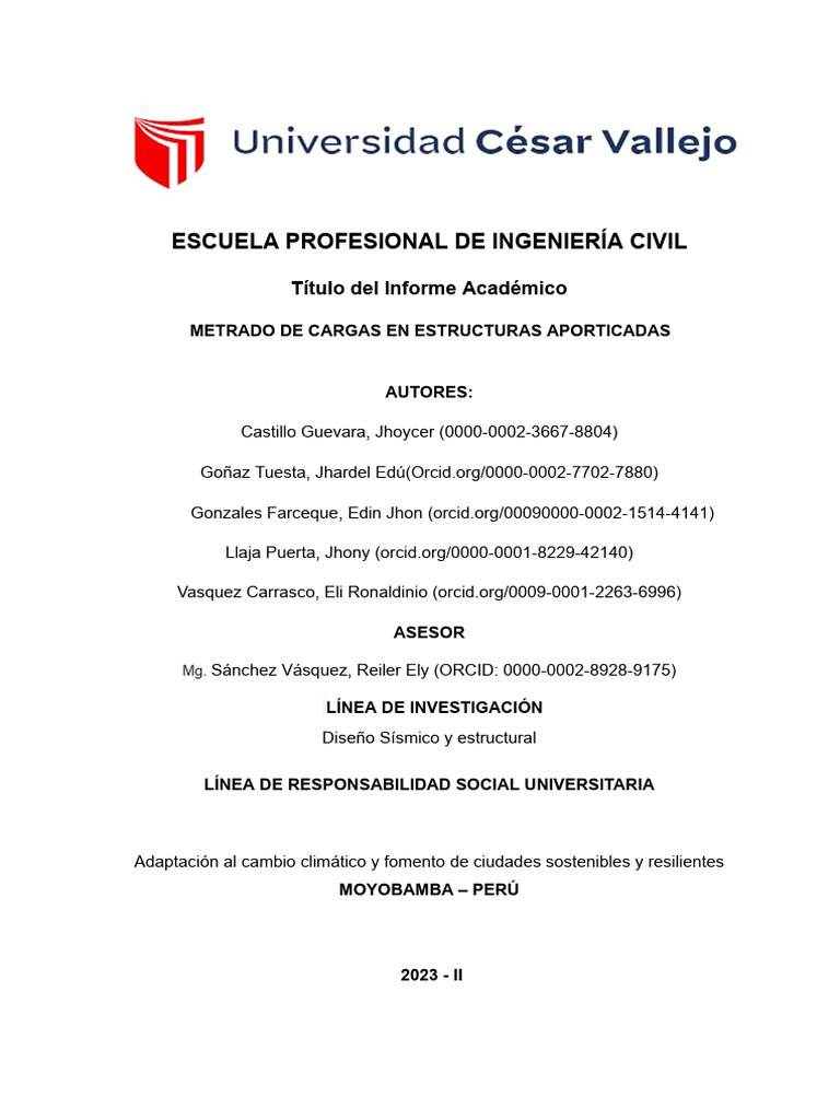 Metrado de Cargas en Estructuras | PDF | Análisis estructural | Ingeniería estructural