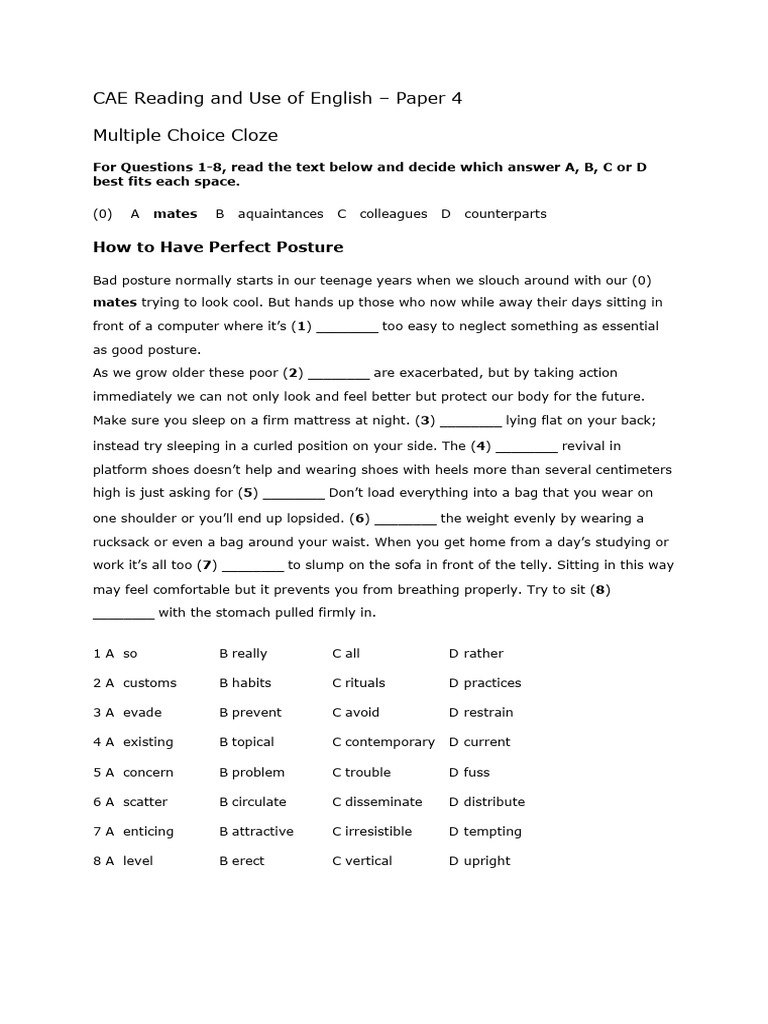 CAE Reading and Use of English 4 | PDF | Thai Cuisine | Thailand