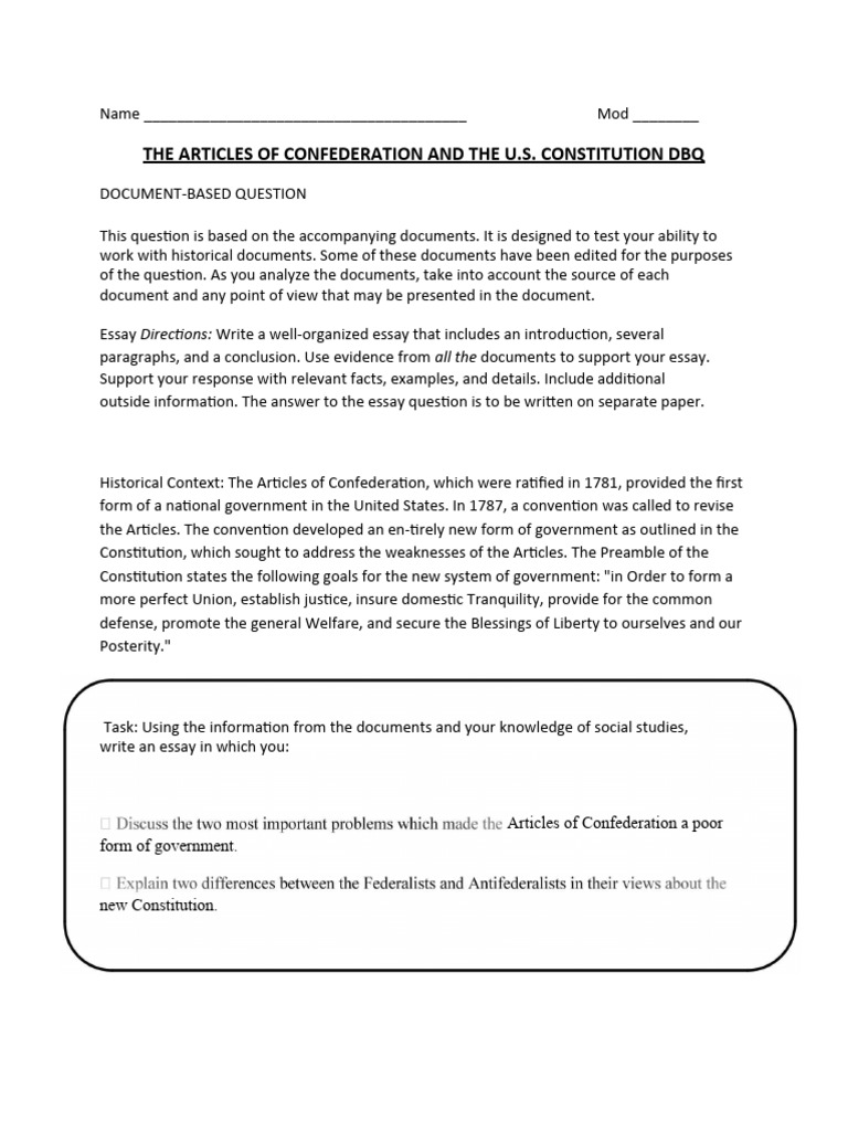 DBQ USConstitution | PDF | United States Bill Of Rights | James Madison