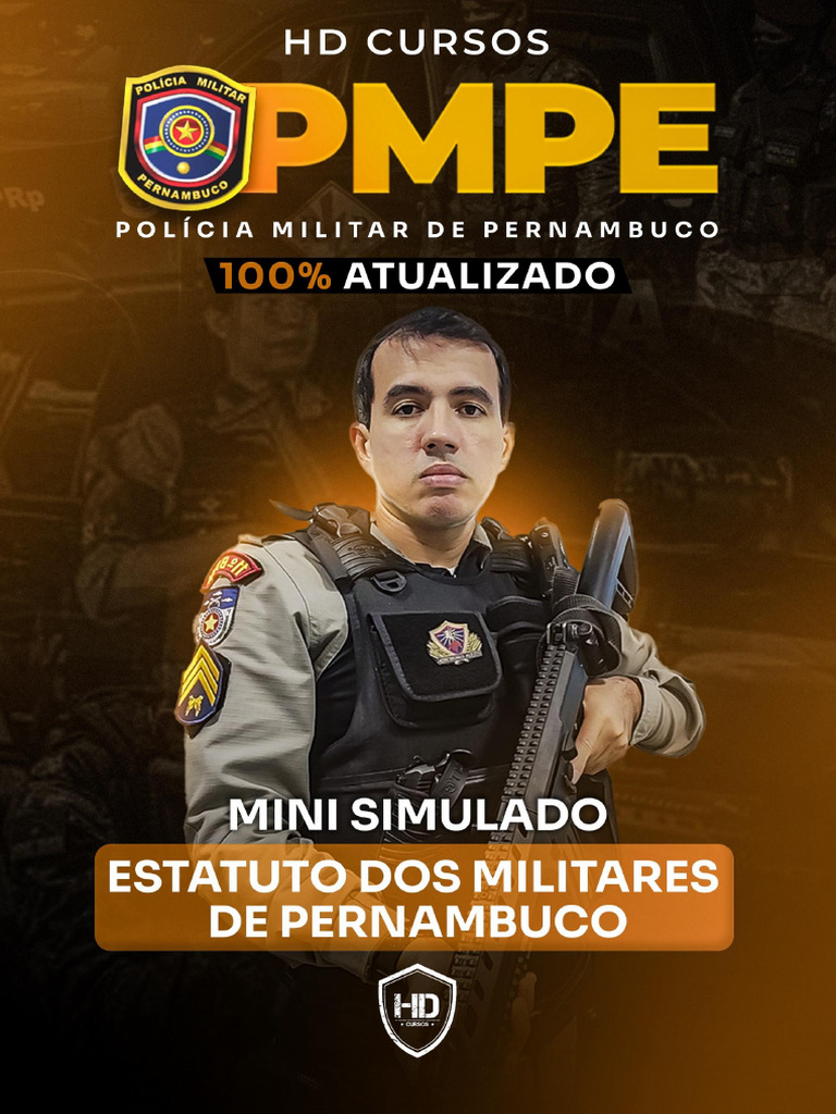 Mini Simulado Estatuto Dos Militares de Pernambuco 03 Pmpe HD Cursos | PDF | Polícia | Polícia ...