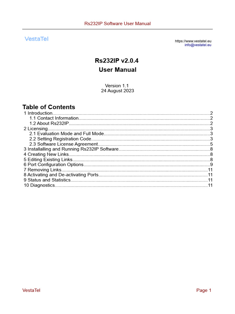 Rs232ip Manual | Download Free PDF | Port (Computer Networking) | Transmission Control Protocol