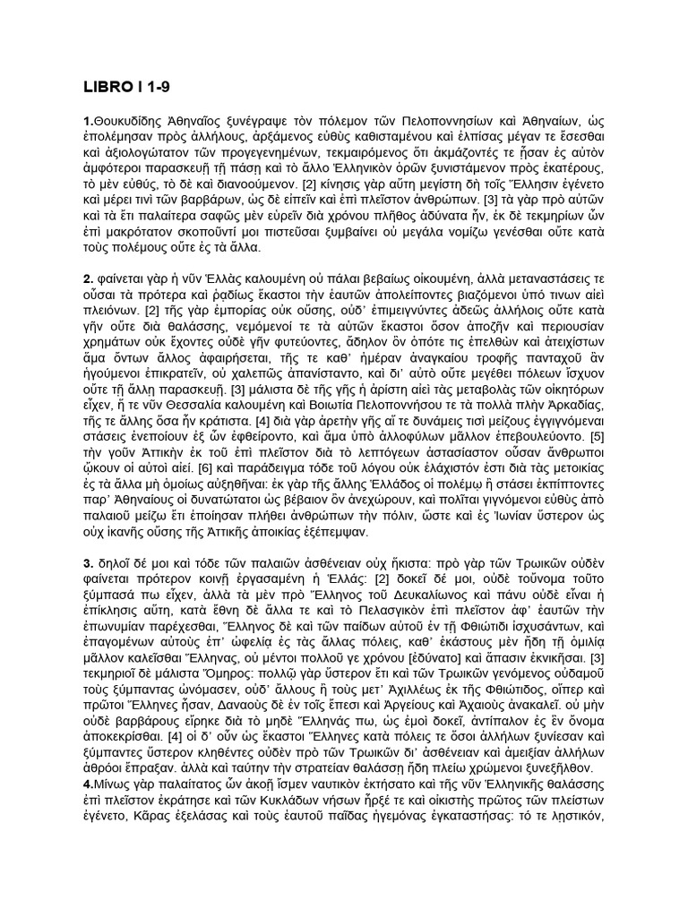 La Guerra Del Peloneso I, Tucidides | PDF