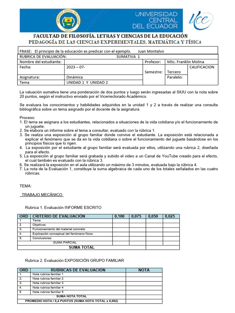 Evaluacion Sumativa 1 | PDF | Evaluación